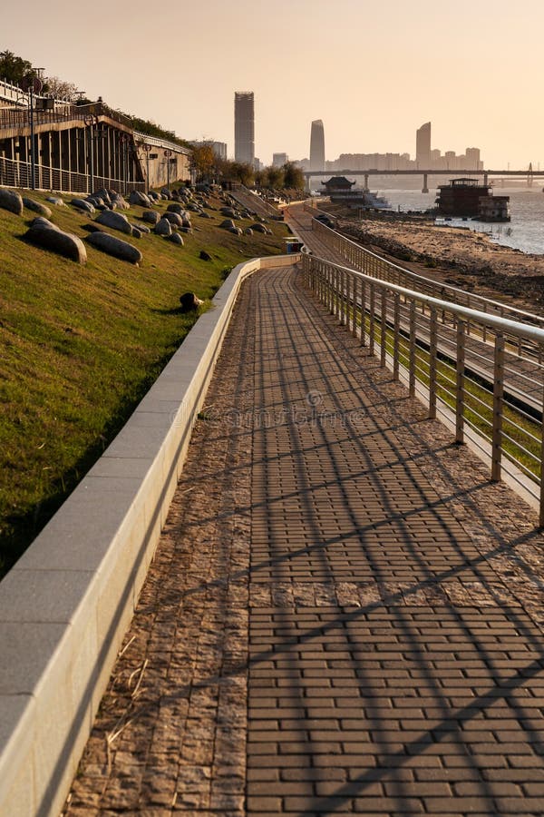 Walkway in the modern city stock photo. Image of beautiful - 286947392