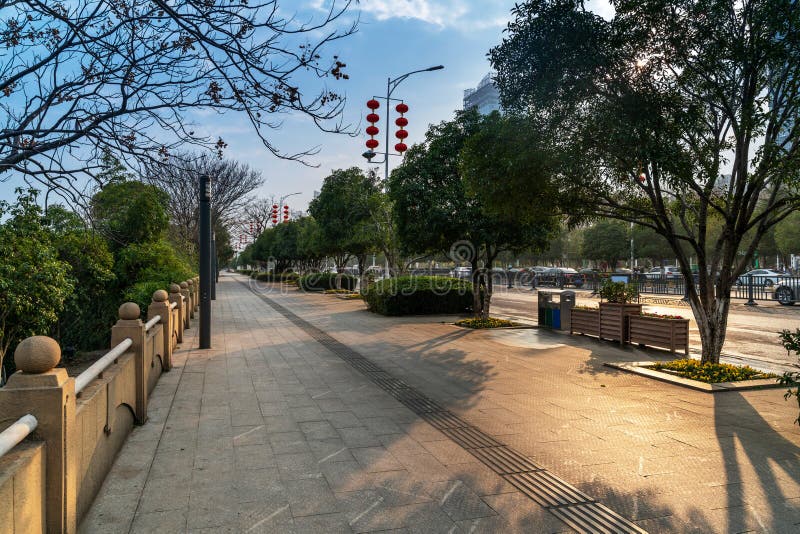 Walkway in the modern city stock photo. Image of beautiful - 286980094
