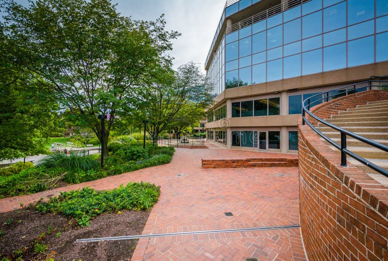 Walkway and Modern Office Building in Alexandria, Virginia. Stock Image ...
