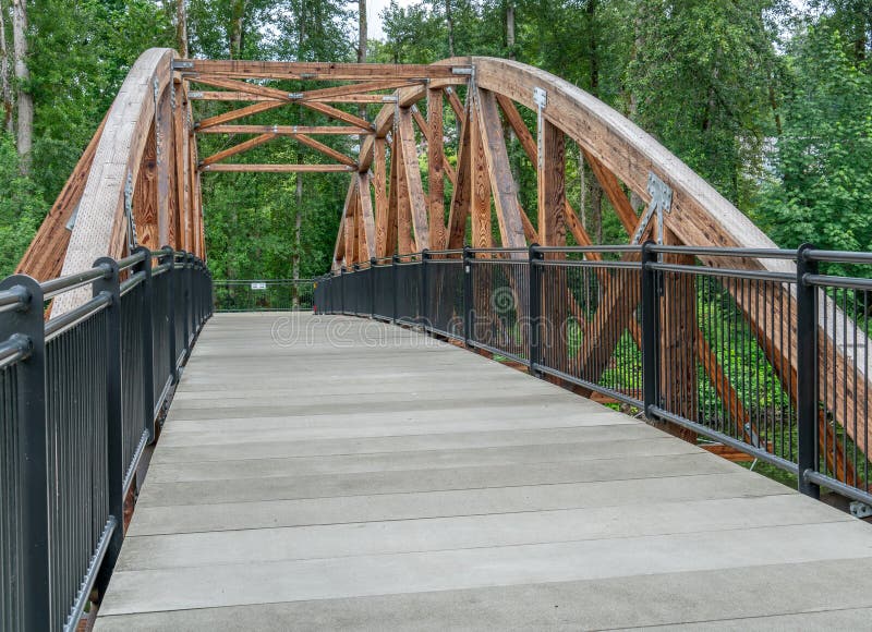 Bothell Bridge Walkway 6 stock image. Image of wooden - 282408833