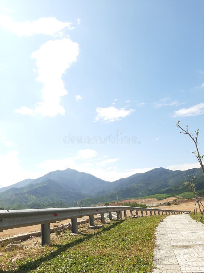 Walkway with railing stock photo. Image of rock, tree - 260712366