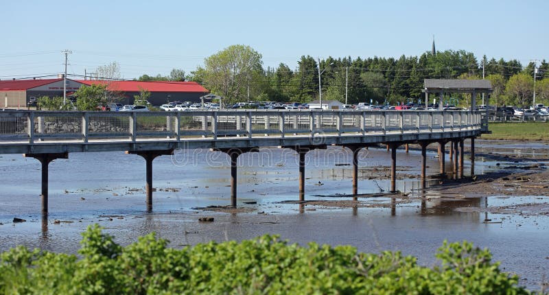 A Walkway Over a Marsh in Northern NB Canada. Stock Image - Image of ...