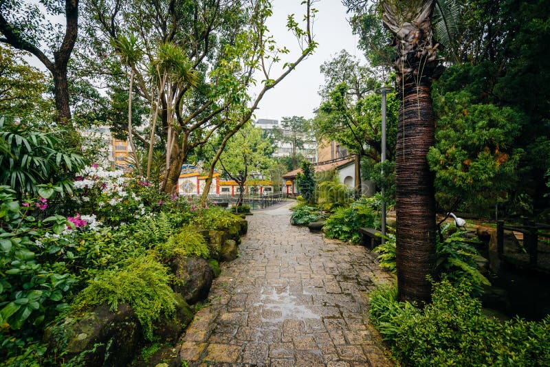 Walkway at a Park in the Datong District, in Taipei, Taiwan. Stock ...