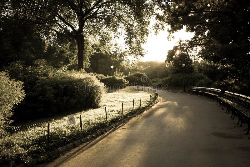 Walkway at the Park with Daylight in Old Vintage Style Stock Photo ...