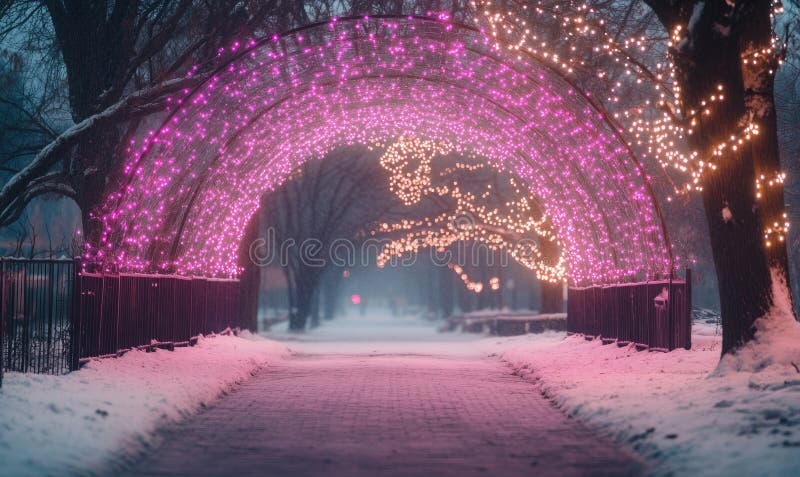 Walkway Pink Archway Lights Stock Photos - Free & Royalty-Free Stock ...
