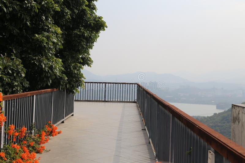 Walkway Railing View City Mountains Stock Photos - Free & Royalty-Free ...