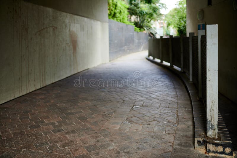 Walkway Though Covered Walkway through Built Up Estate through To Green ...