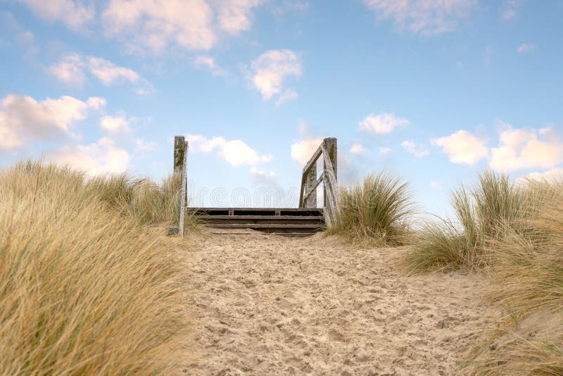Walkway To the Beach by the Sea Stock Image - Image of ocean, path ...