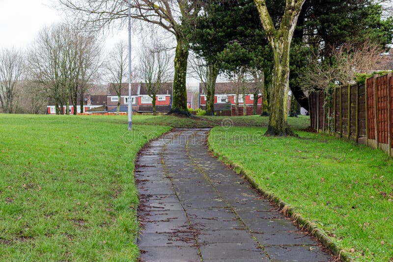 The Walkway To the Estate among Grass and Trees Stock Image - Image of ...