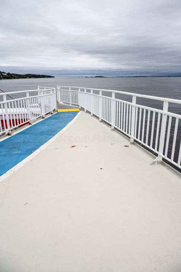 Walkway on the Top Deck of a Ship.. Stock Photo - Image of bridge, deck ...
