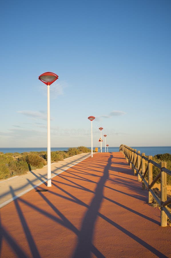 Walkway towards the sea stock photo. Image of light, elche - 29133310