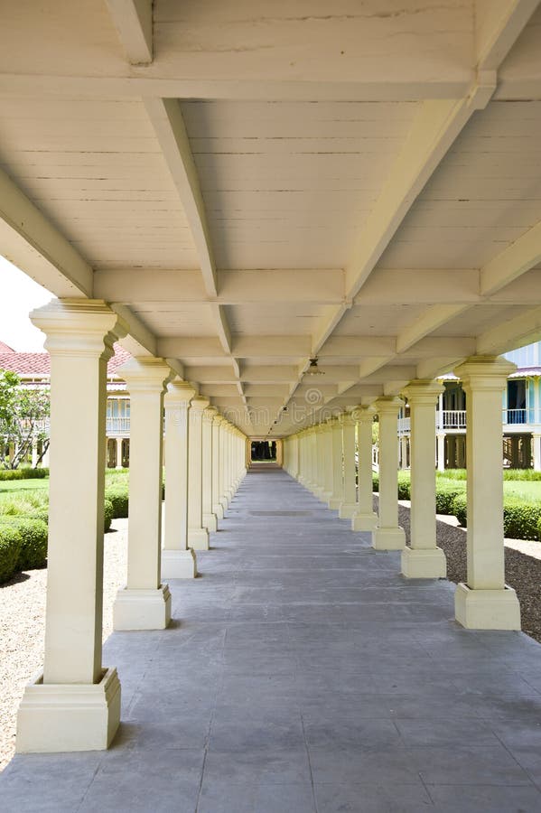 Walkway under the building stock photo. Image of lights - 20364152