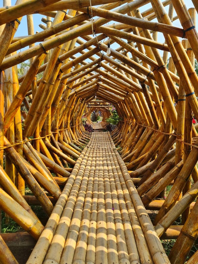 Walkways Made of Woven Bamboo Stock Photo - Image of woven, asia: 291681062