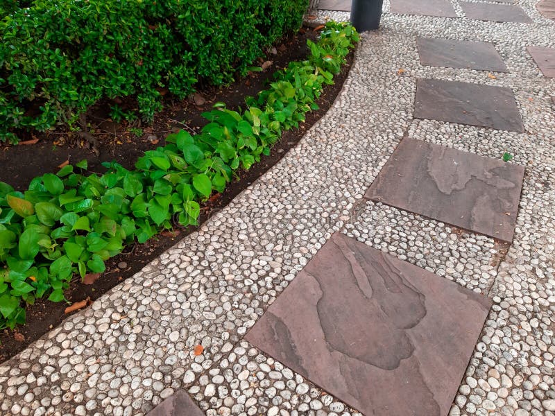 Walkways of Parks. Garden Path of Paving Slabs in the Garden Floor ...