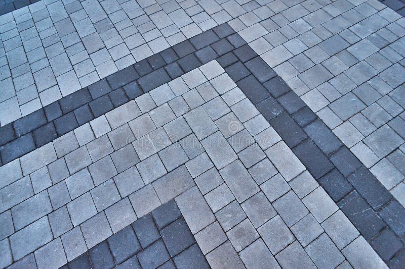 Walkways are Tiled. Newly Built Cottage with Pavement Paths. Textural ...