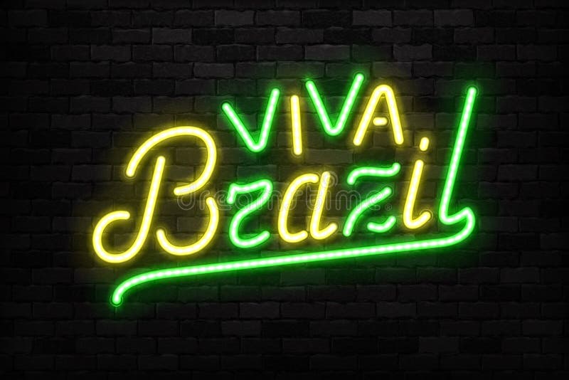 Vector Realistic Isolated Neon Sign of Viva Brazil Stock Vector ...
