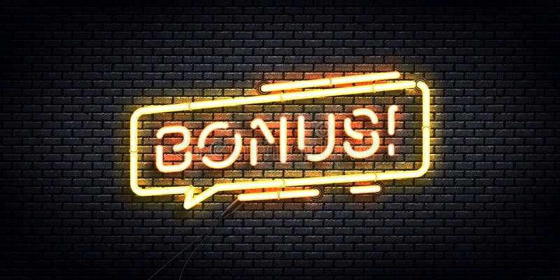 Vector Realistic Isolated Neon Sign of Bonus Logo for Template ...
