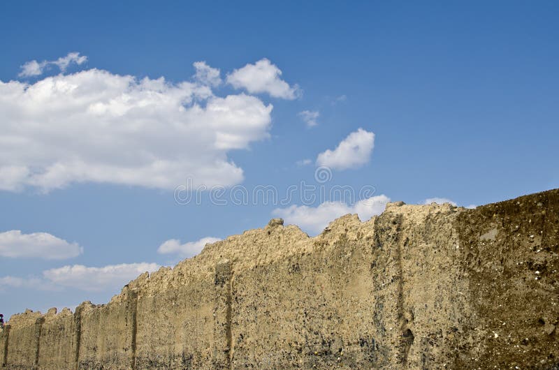Wall stock photo. Image of blue, clay, boundary, masonry - 24295638