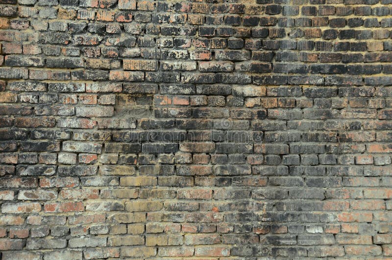 Old Brick Wall.the Wall is Burned by Fire. Stock Image - Image of ...