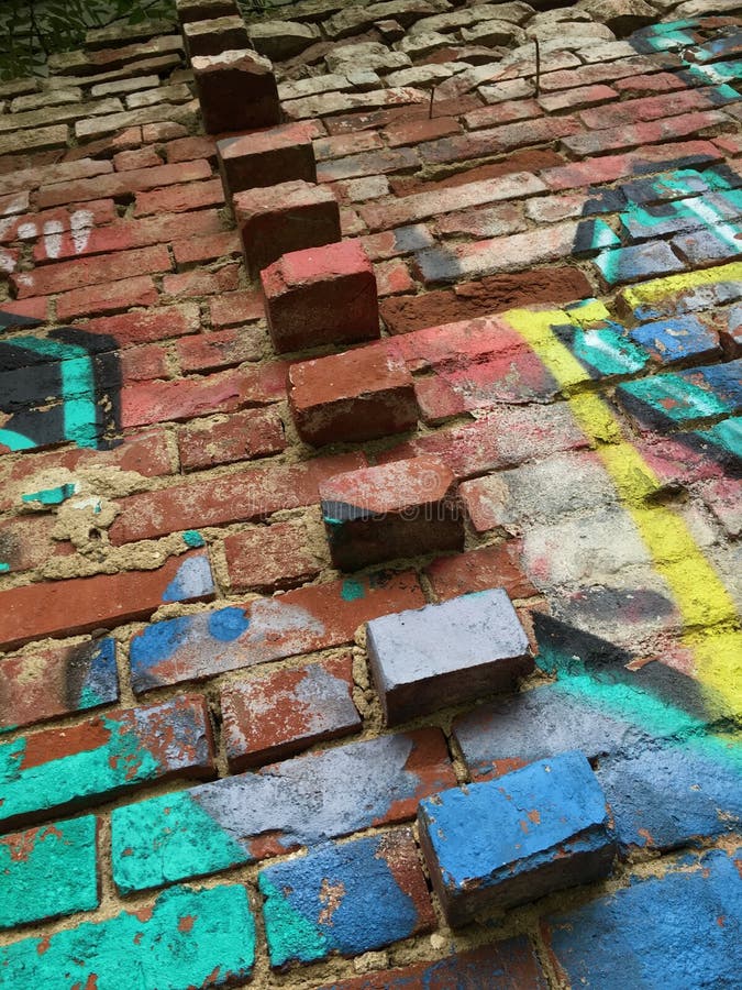 Wall of abstract bricks stock photo. Image of paint, bricks - 88516952