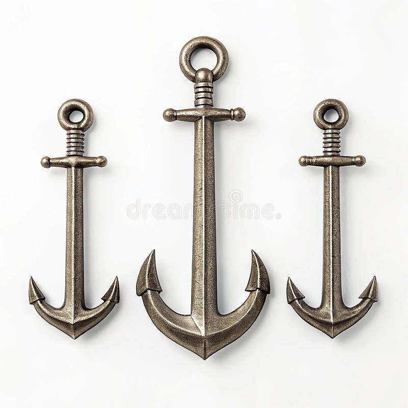 Wall Anchors Set in Metal on White Background Stock Illustration ...