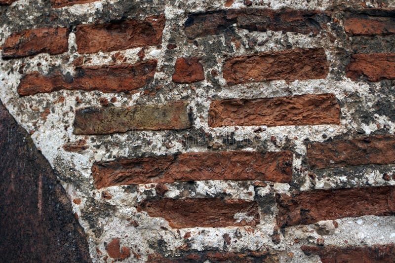 The Wall of the Ancient Church. Bricks Made of Red Clay Stock Photo ...