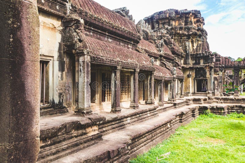 Wall in Angkor Wat, Cambodia Stock Photo - Image of ancient, ruin ...
