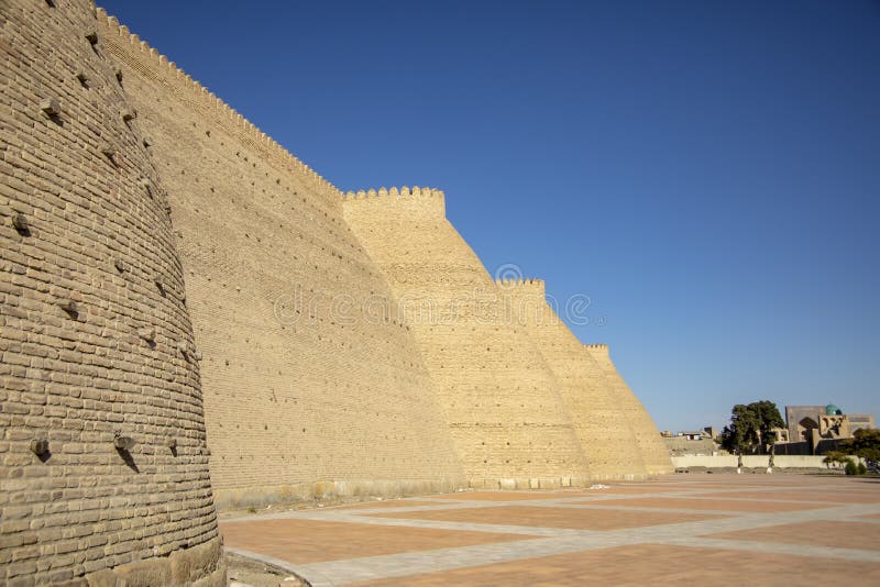 Wall of Arg Fort, Bukhara, Uzbekistan Stock Photo - Image of ...
