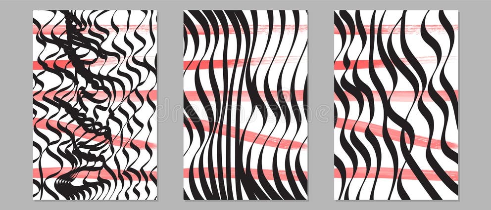 Wall Art with Abstract Black and Red Scribble Stock Vector ...