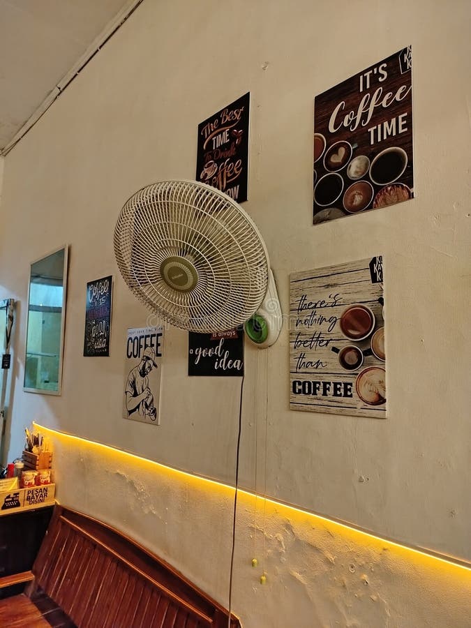 Wall art a cafe n resto editorial image. Image of cafe - 341130620