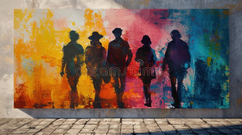 Wall Art of People in Pop-Art Style - AI Generated Stock Illustration ...