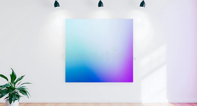 Modern Poster Room Wall Art Mock Up with Lights Wooden Flooring and ...