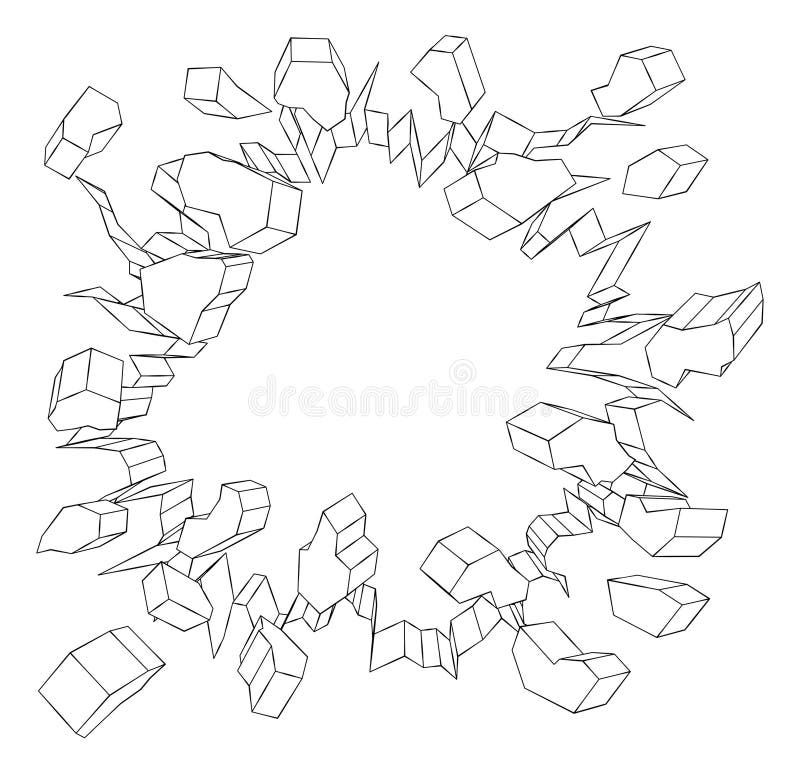 Wall Background Hole Breaking through Design Stock Illustration ...