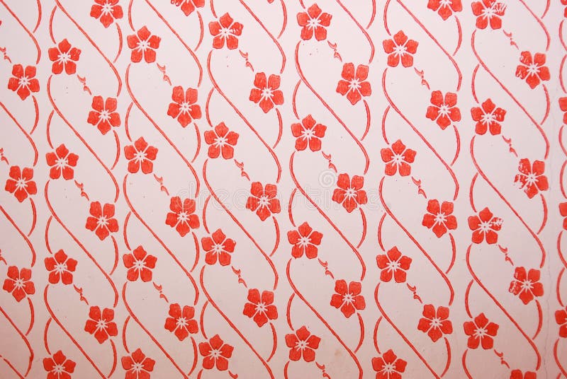 Wall Background Texture with Red Flower Stock Image - Image of ...