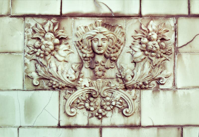 Wall with bas-relief stock photo. Image of clay, masonry - 71903412