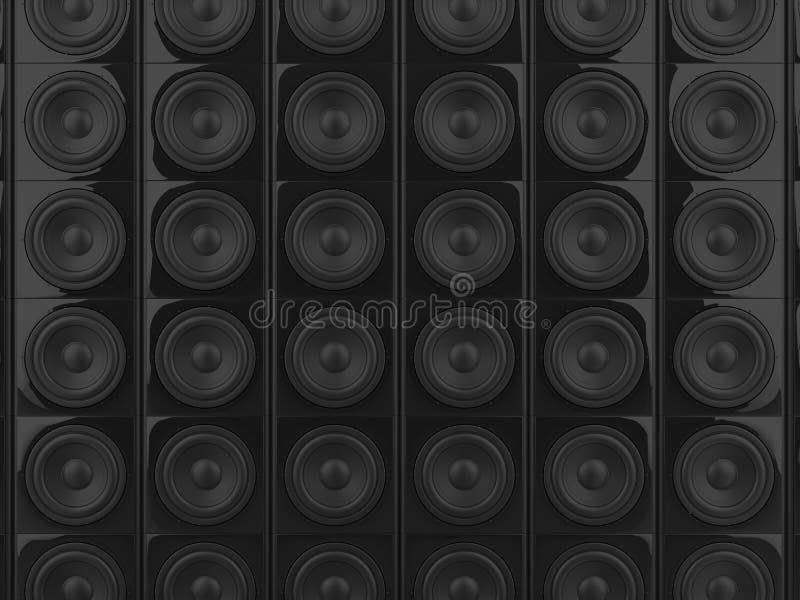 Wall of Bass Sub Woofer Sound Speakers Stock Illustration ...