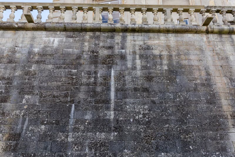 Wall Bastion Clad Stone Blocks Balustrade Atop Stock Photos - Free ...
