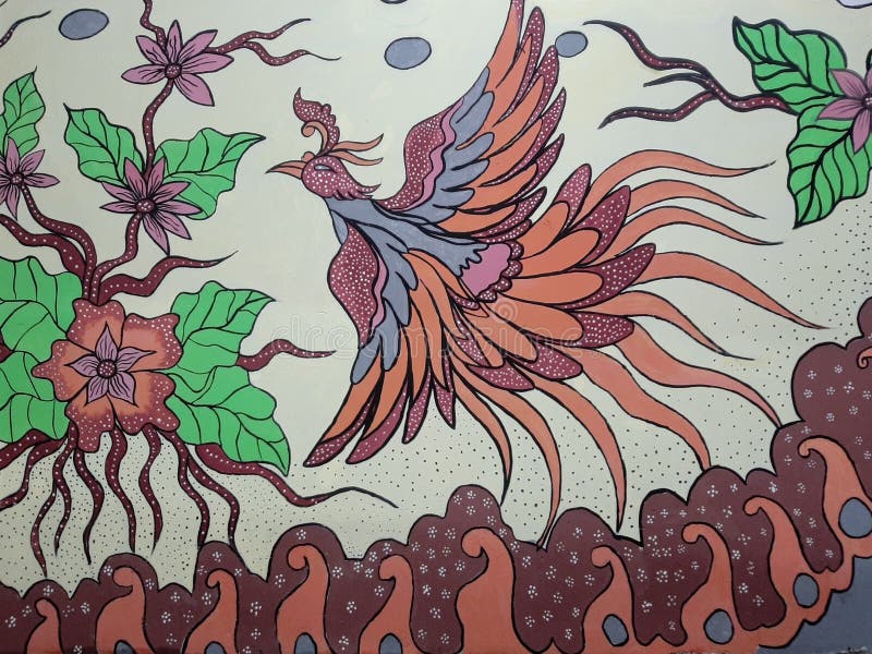 Wall Batik Flower Design Manual Stock Image - Image of batik, flower ...