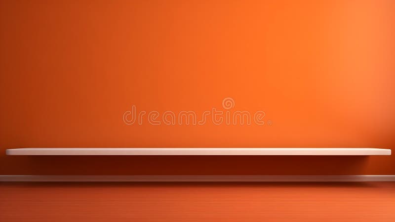 Orange Wall with Beautiful Lighting. Elegant Minimalist Background for ...