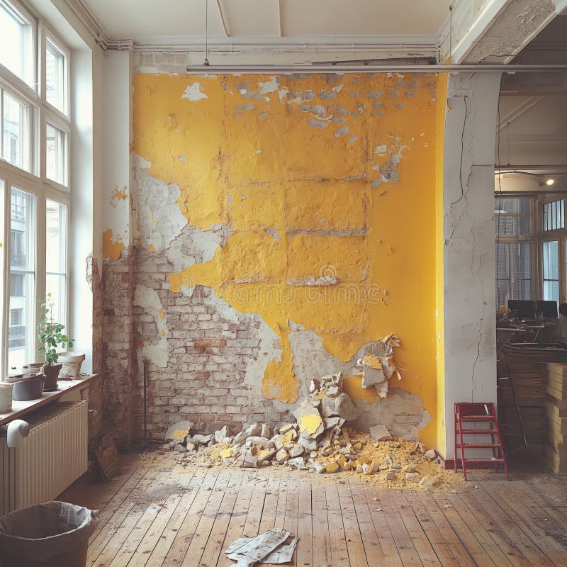 A Wall Being Knocked Down To Create an Open Floor Plan. Generative AI ...