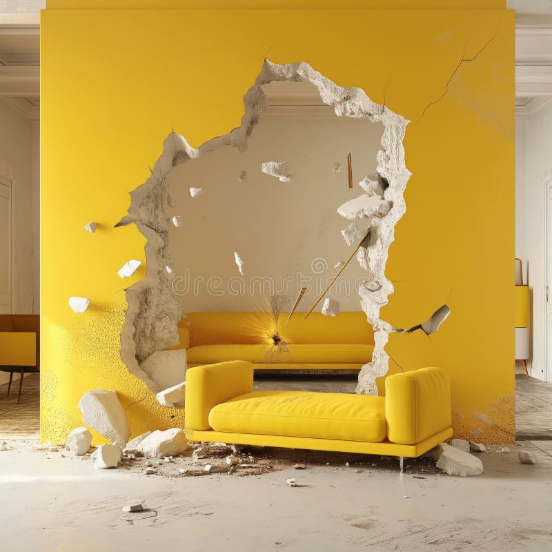 A Wall Being Knocked Down To Create an Open Floor Plan. Generative AI ...