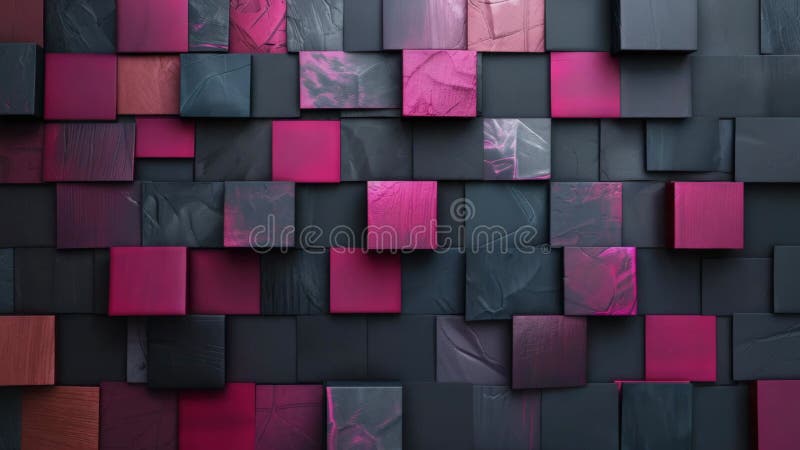 Wall of Black and Pink Moving Squares Stock Footage - Video of design ...