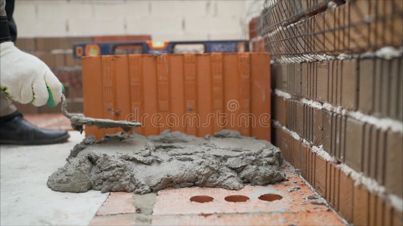 Wall Blocks Made from Red Porous Ceramics with Rectangular Holes on a ...
