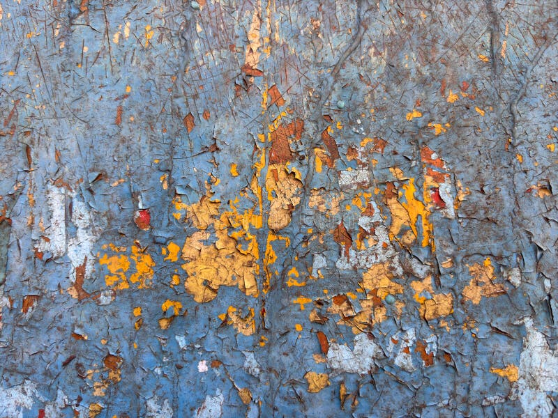 A Wall with a Blue and Yellow Paint Splatter Stock Photo - Image of ...