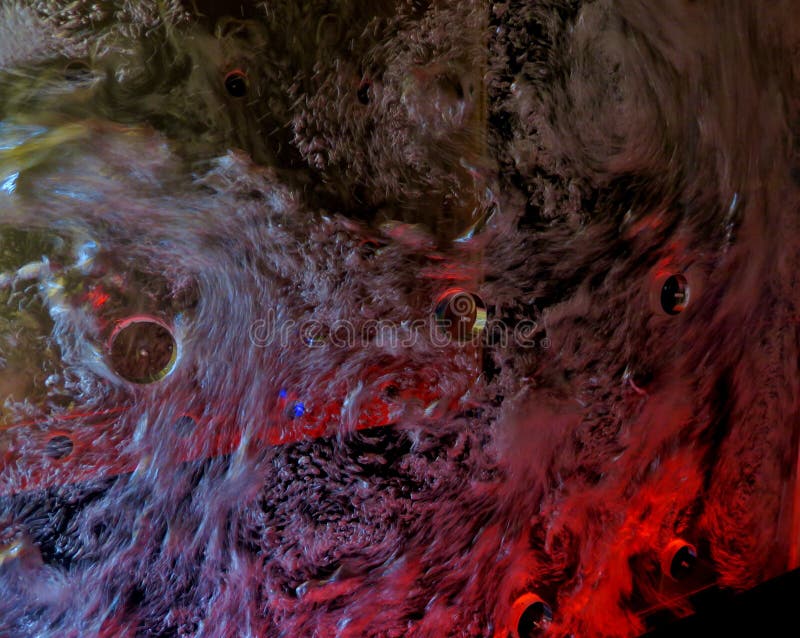 A Wall of Boiling Water in the Middle of it and Illuminated in Red ...