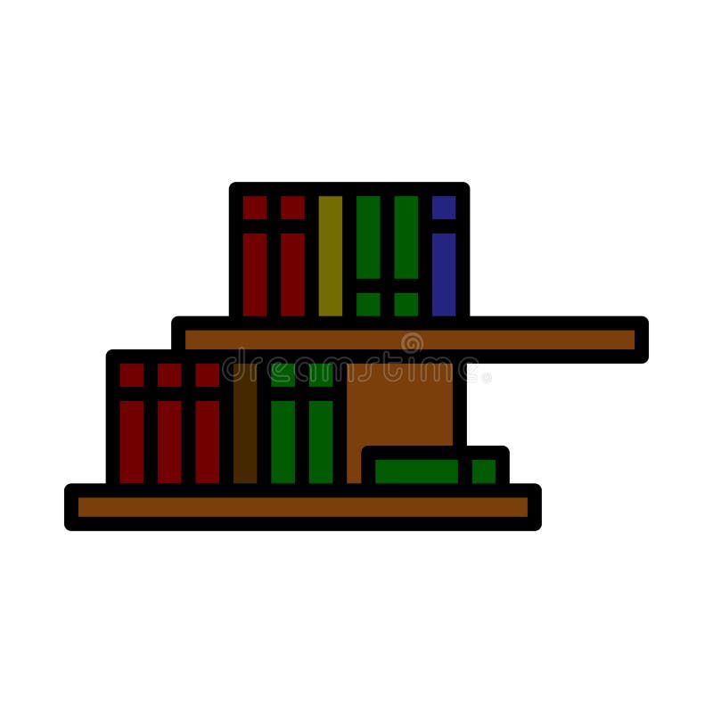 Wall Bookshelf Icon stock vector. Illustration of book - 249363079
