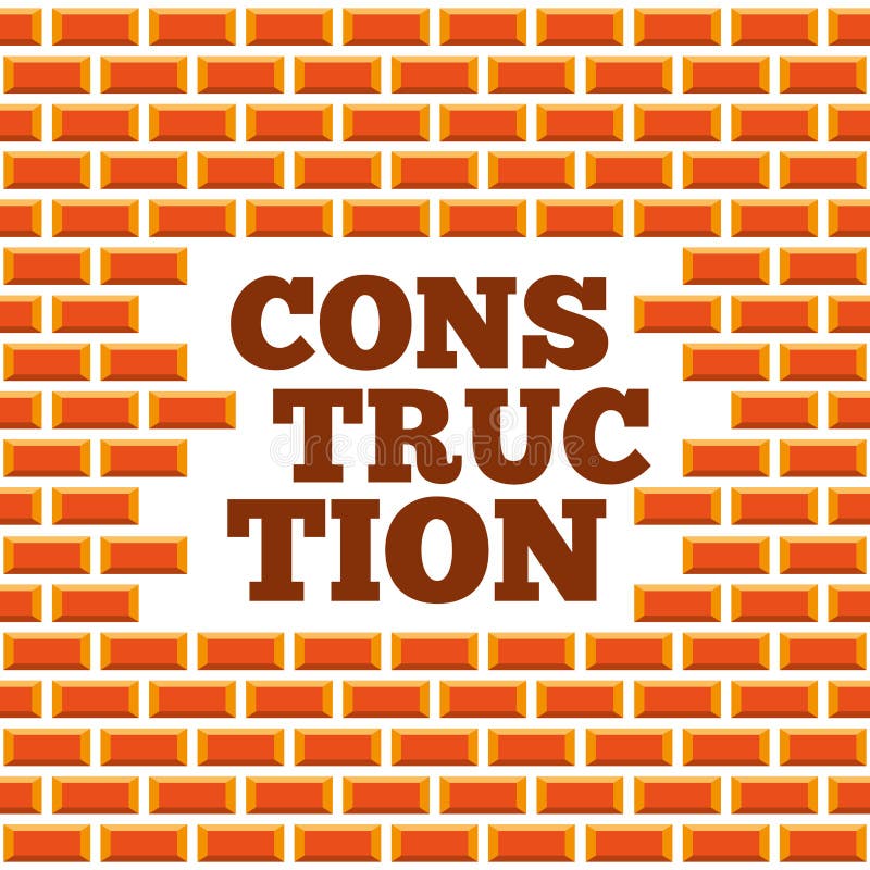 Wall Brick Construction Lettering Structure Stock Vector - Illustration ...