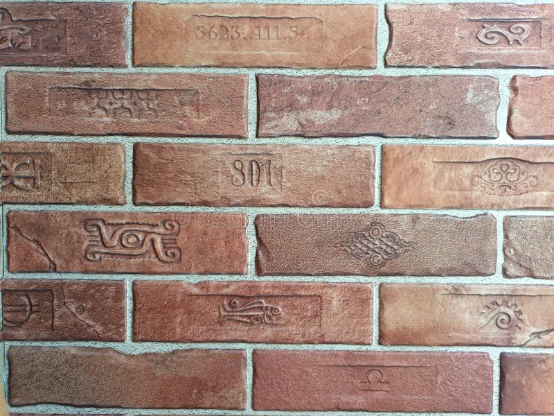 Wall Brick Decoration Background Old Ceramic Wallpaper Stock Photo ...