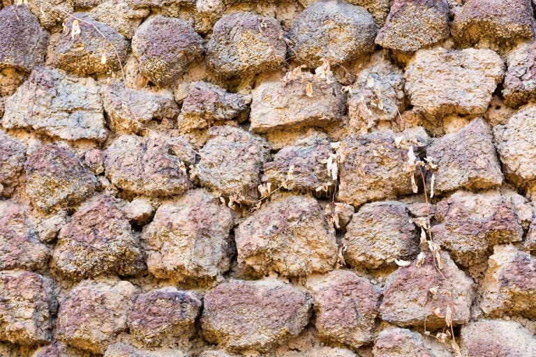 Wall of Brick, Tuff and Stone. Stock Photo - Image of crack, exterior ...