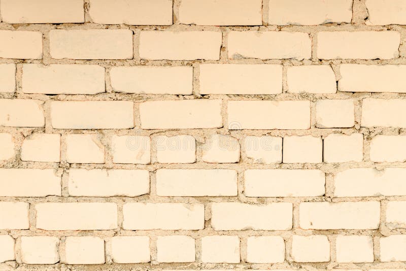 Wall of Bricks Painted with a Pale Peach Paint Texture of Masonry ...